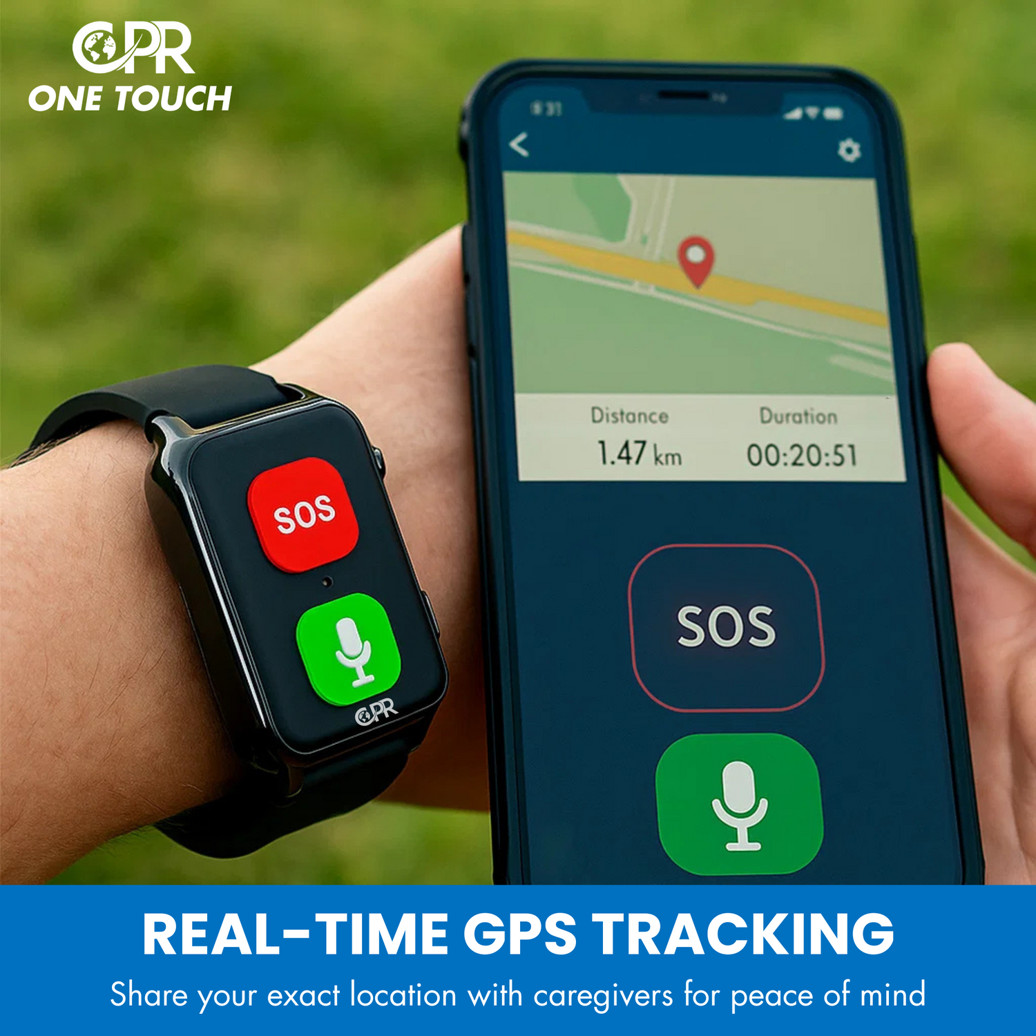 CPR Guardian One Touch SOS Personal Alarm Watch - CPR Guardian Watch.